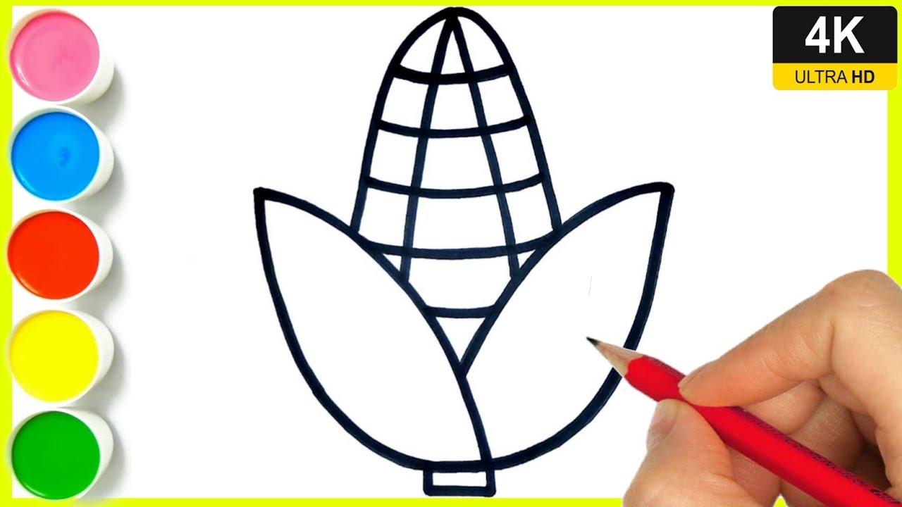 Step by step corn drawing // How to draw corn drawing step by step ...