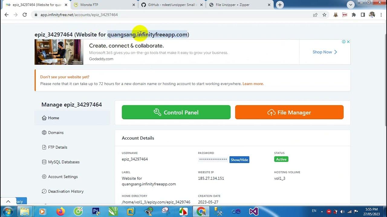 Hướng dẫn sử cách dụng tool unzipper.php để giải nén source code trên Hosting Infinityfree - YouTube