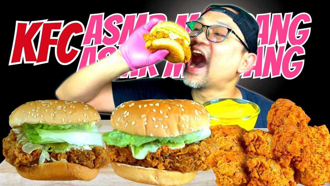 [KFC]ASMR MUKBANG | KFC BURGERS | CHICKEN SANDWICHES | FRIED CHICKEN ...