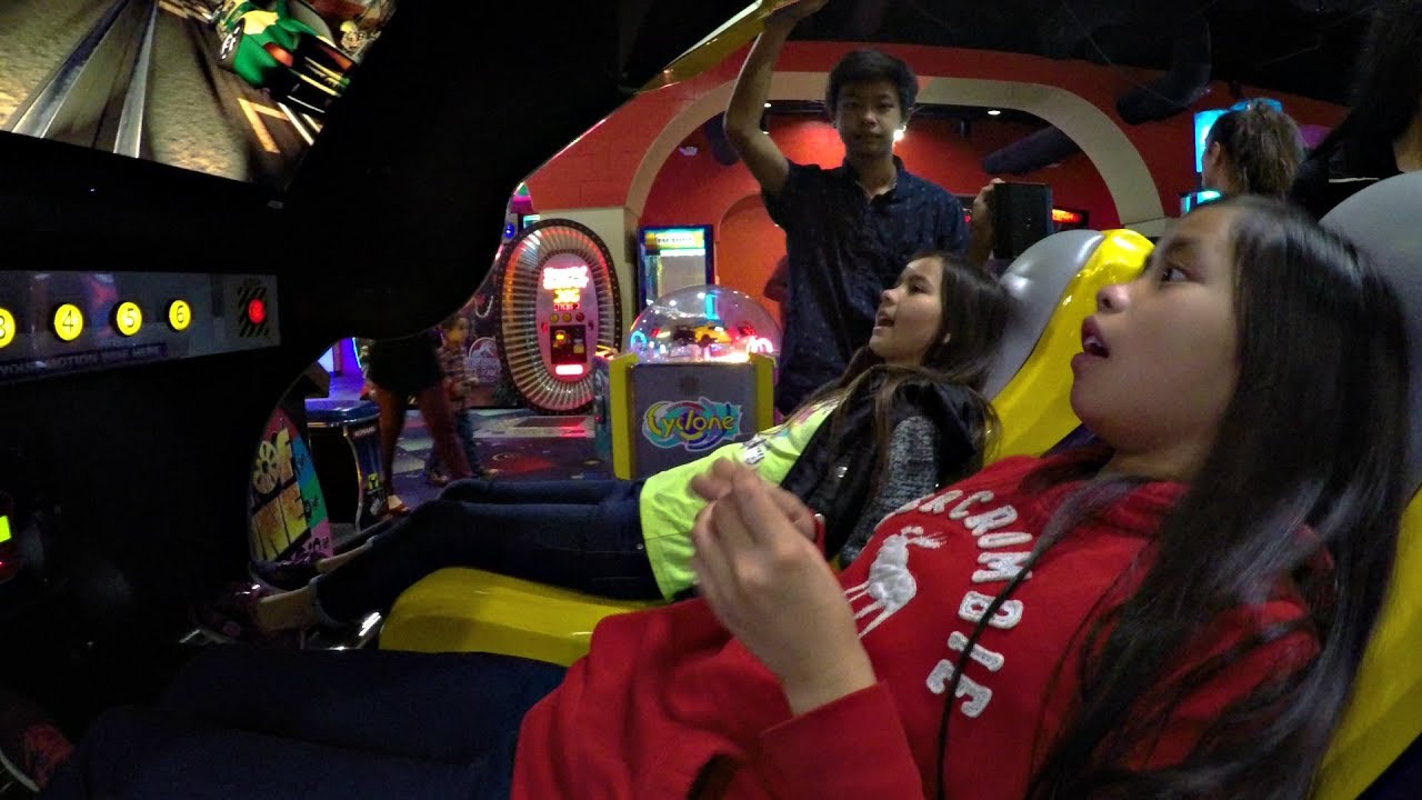 Arcade TYPHOON Mad Wave Motion Theater Haunted Mine! - YouTube