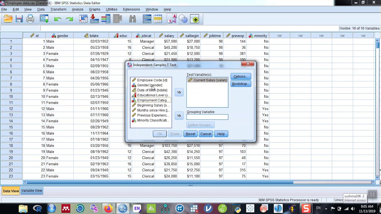 Independent Sample t-test Using SPSS - YouTube