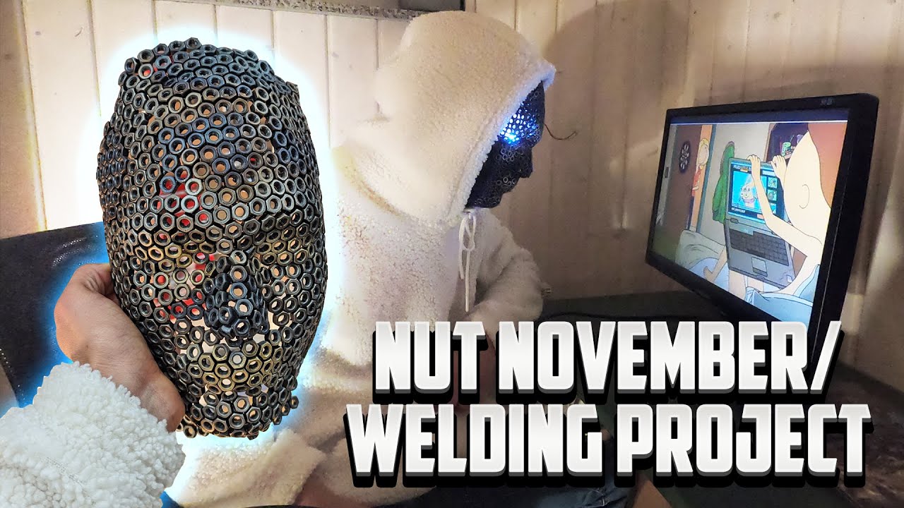 face mask from steel nuts - simple PLASTER/WELDING project - YouTube