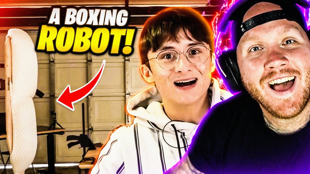 TIMTHETATMAN REACTS TO MICHAEL REEVES BUILDING A BOXING ROBOT - YouTube