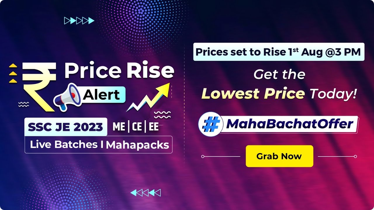 Price Rise Alert SSC JE 2023 | Live Batch and Mahapack Enroll Fast ...