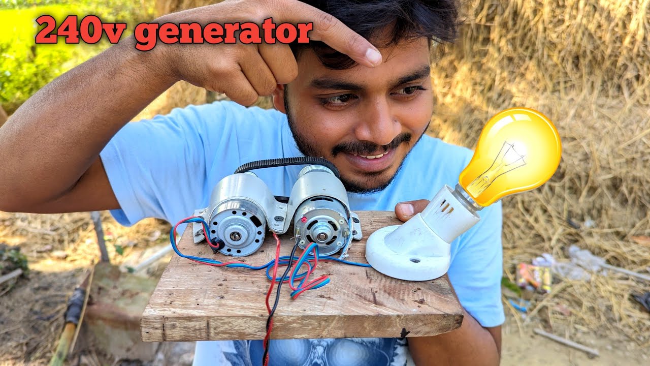how to make a generator with two motors - YouTube
