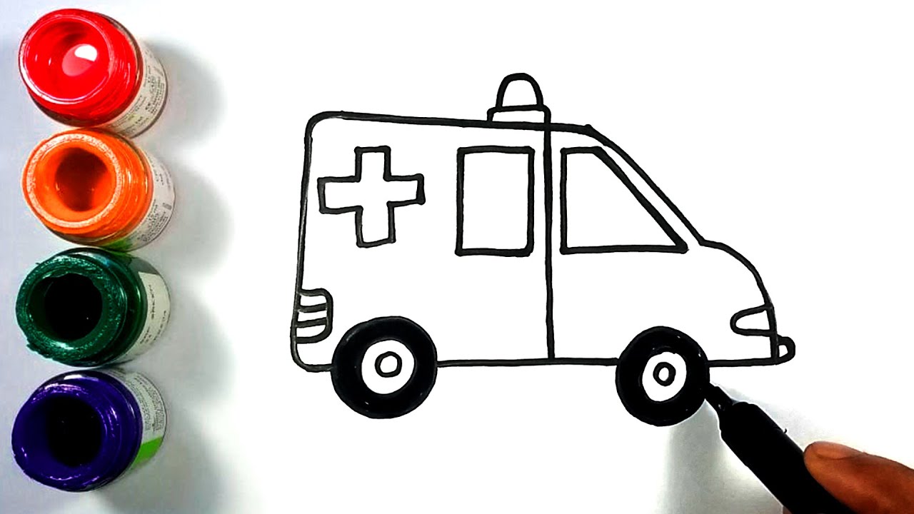 Drawing, Painting, and Coloring Ambulance for Kids & Toddlers | Art Fun ...