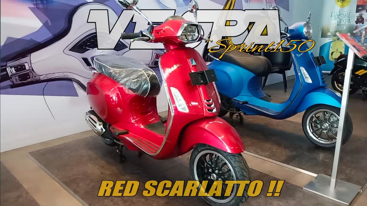 Vespa sprint 150 merah 2020 - spesifikasi & fitur - YouTube