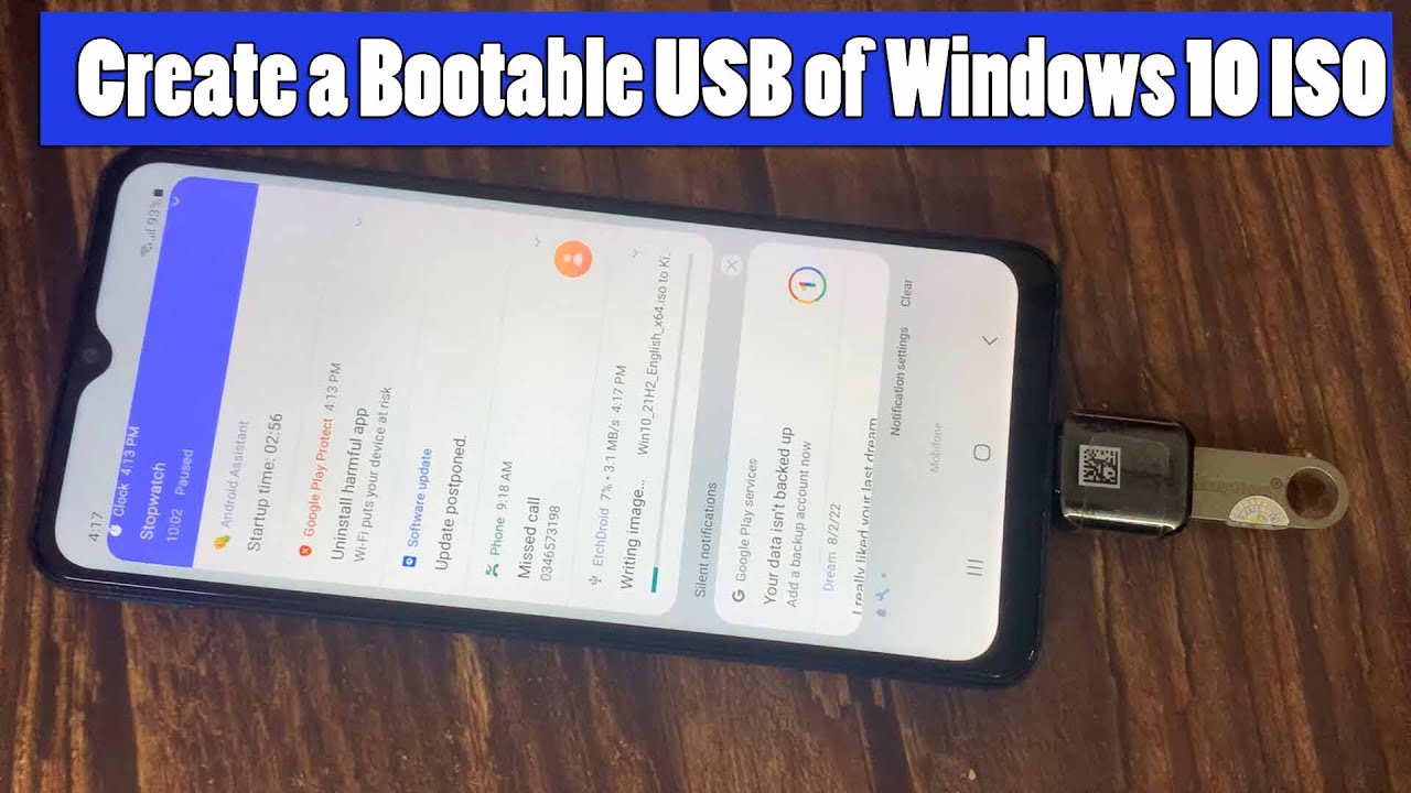 How to Create a Bootable USB of Windows 10 ISO in Android Mobile (No ...
