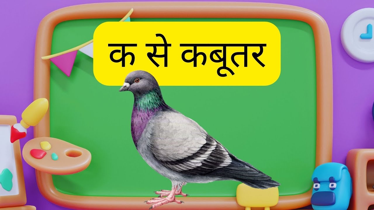Learn Hindi Alphabets with Animated Pictures | Hindi Alphabet for Kids ...