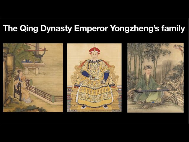 Qing Dynasty People Large 19th Century Framed Painting On Parchment