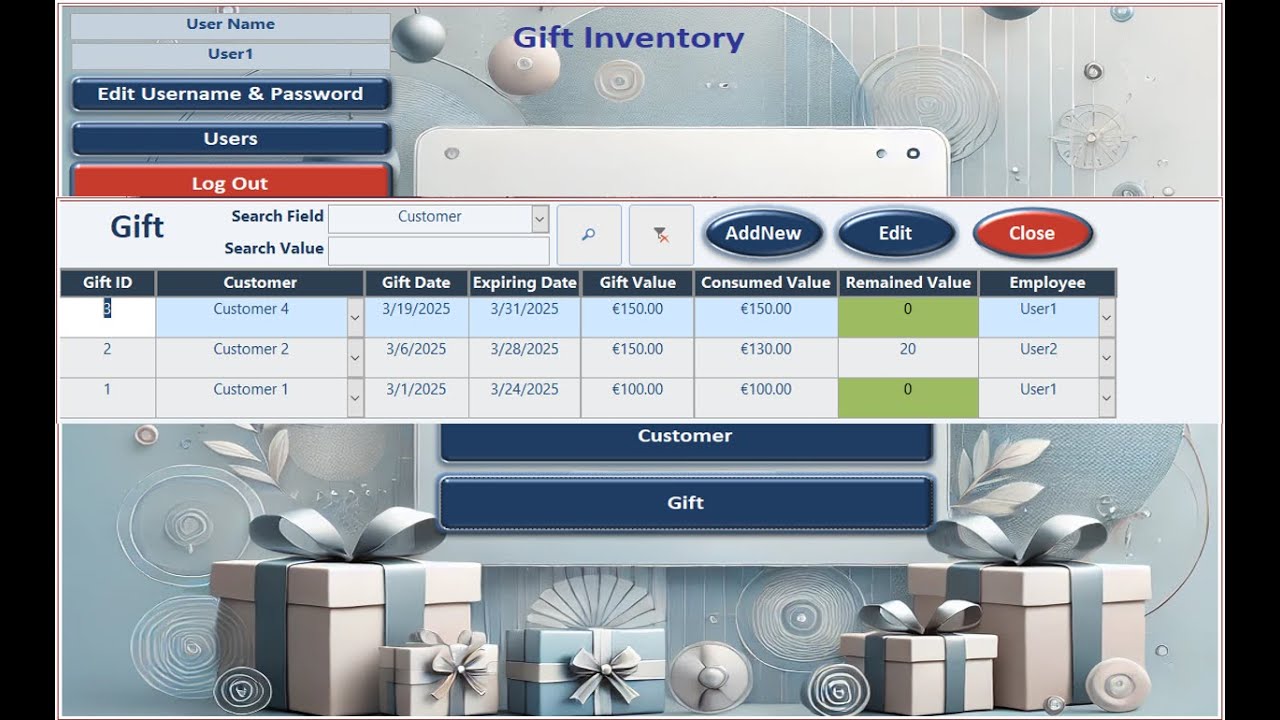Microsoft Access App 16 Gift Inventory - YouTube
