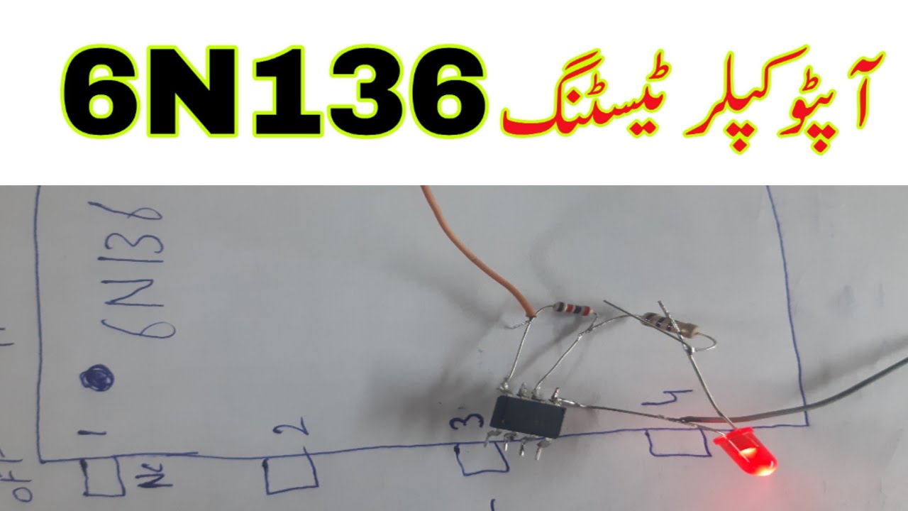 6N136 optocoupler ic testing | 6N136 pinout circuit diagram - YouTube