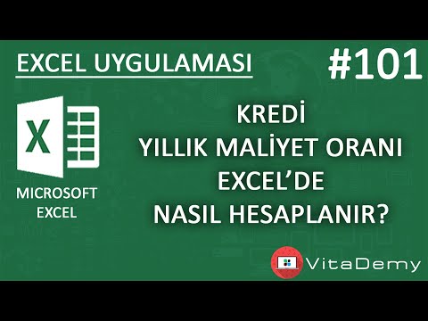 Excel'de Kredi Yıllık Maliyet Oranı Nasıl Hesaplanır? | Excel Uygulamaları #101