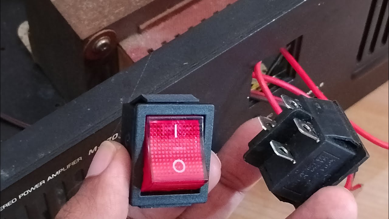 Tutorial cara pasang saklar power 4 pin pada power ampli - YouTube