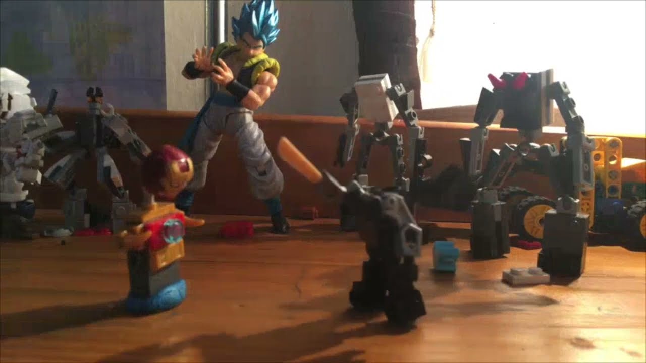 My mini Lego robot training on Iron-man dummy stop motion. - YouTube