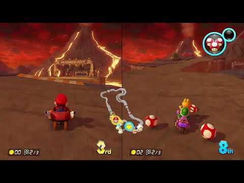 Wii Grumble Volcano - Mario Kart 8 Deluxe 2 Player Splitscreen [4K ...