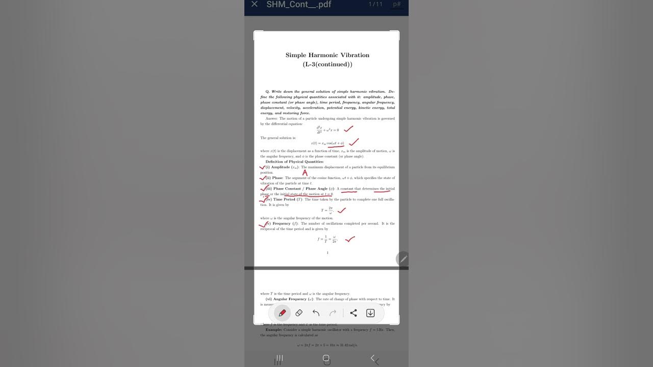 Simple Harmonic Vibration (L-3a(cont.)) - YouTube