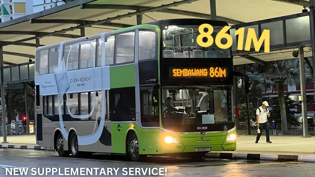New Supplementary Bus Service 861M First Trip! - SG6152T [TTS] - YouTube