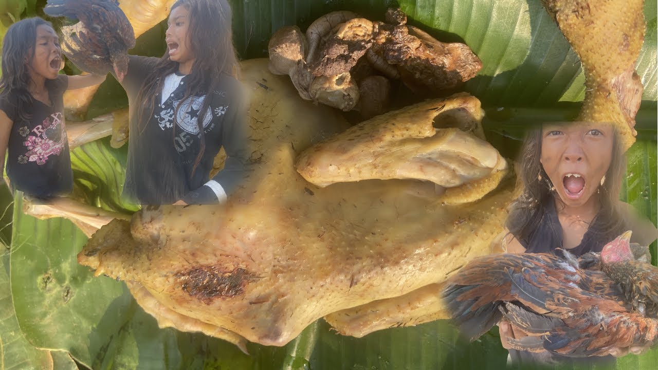 primitive technology-Cook chicken and eat delicious By (Kmeng knong prey) - YouTube