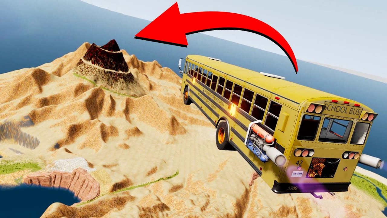 I DROVE A SCHOOL BUS OFF A MOUNTAIN! (BeamNG Drive) - YouTube