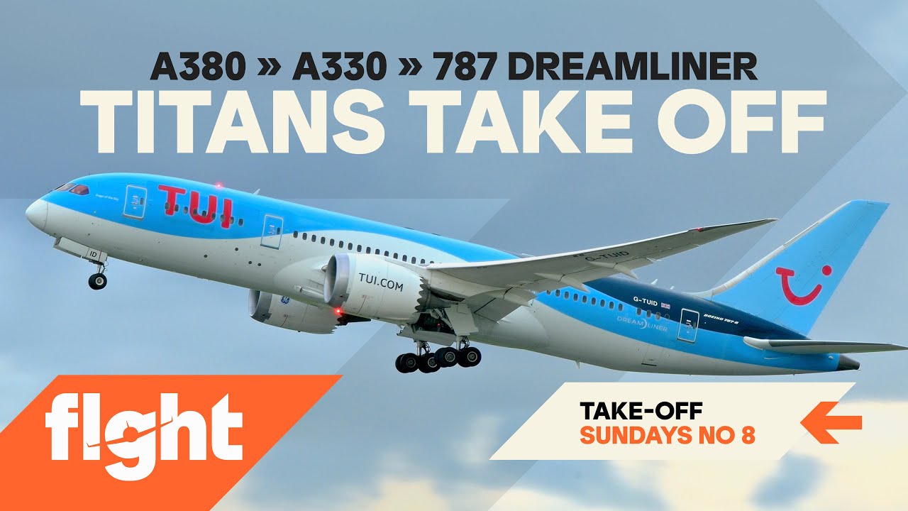 TITANS TAKE OFF 😲 Mighty Airbus A380, A330 and Boeing 787 take to the ...