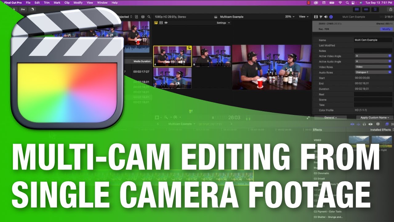 Final Cut Pro Multi-Cam editing from single camera footage - YouTube