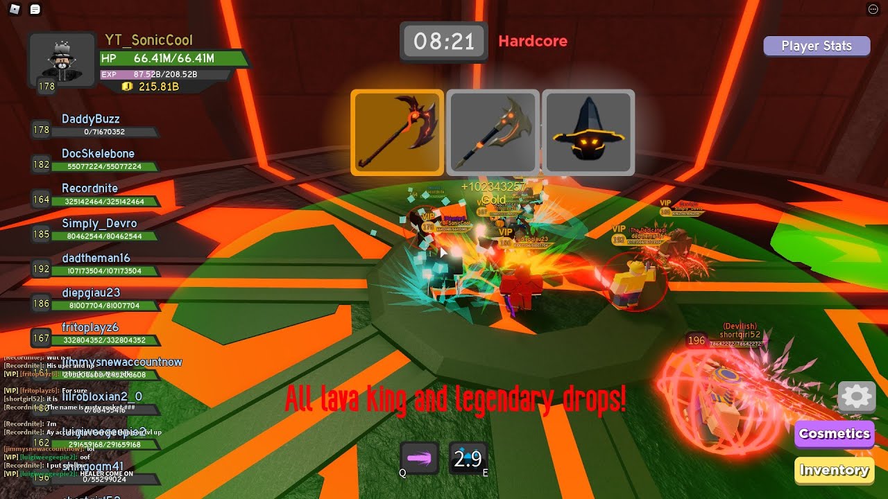 all Lava King and legendary drops | Dungeon Quest - YouTube
