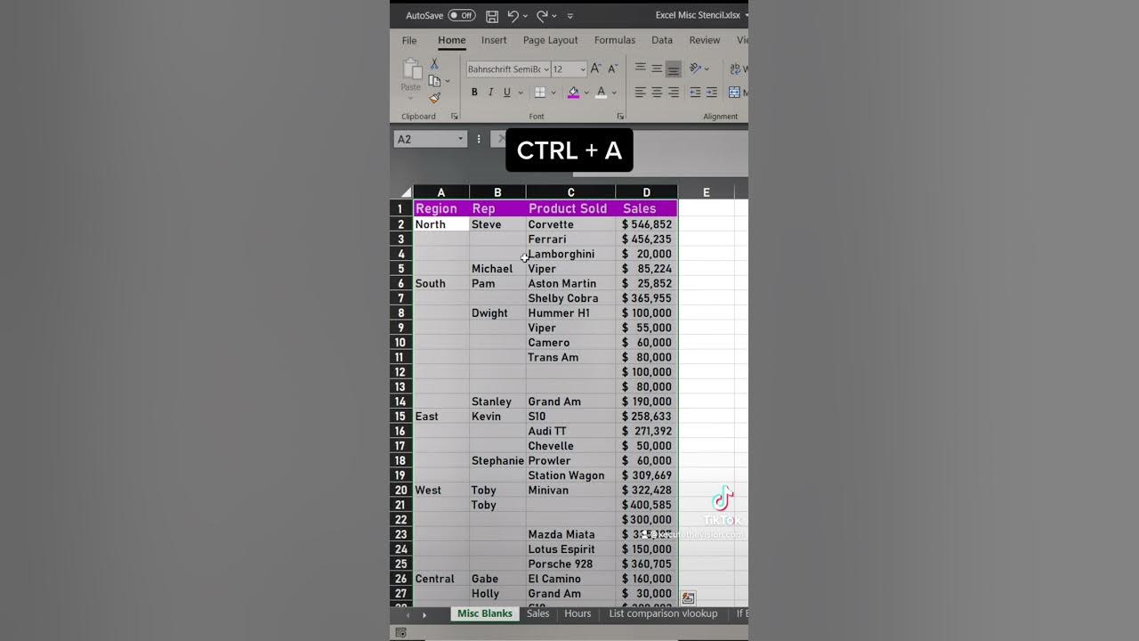 Excel tip to fill blank cells - YouTube