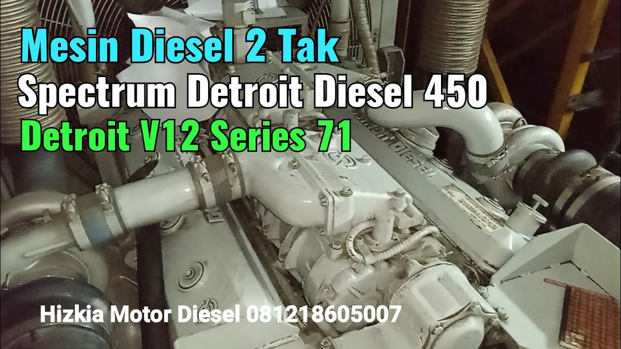 Suara Diesel 2 Tak V12 Spectrum Detroit Series 71 Genset 450 KVA - YouTube
