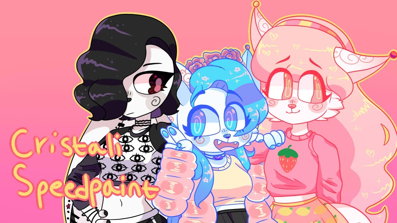 CRISTALI IS OVER PARTY SPEEDPAINT - Redesigning Cristali's OCs - YouTube