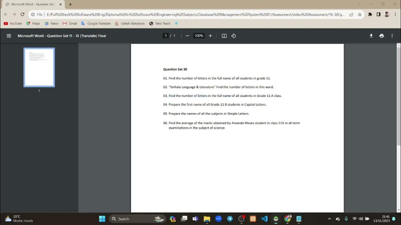 Database Management System (MYSQL) - Question - 30 - YouTube