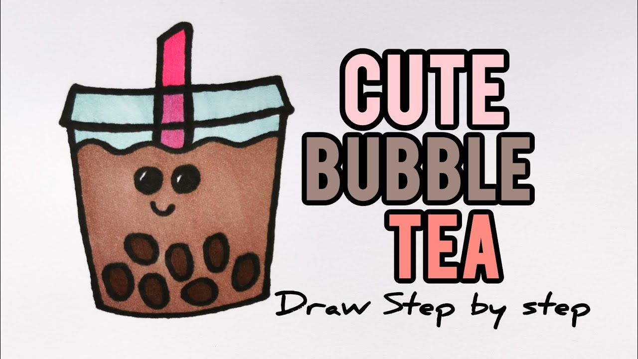 Drawing a Cute bubble tea - Let's get creative - YouTube