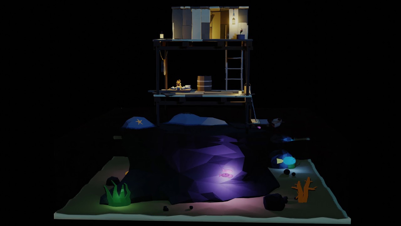 Sea Shack (Animated / Night Version) - Blender 2.81 - YouTube