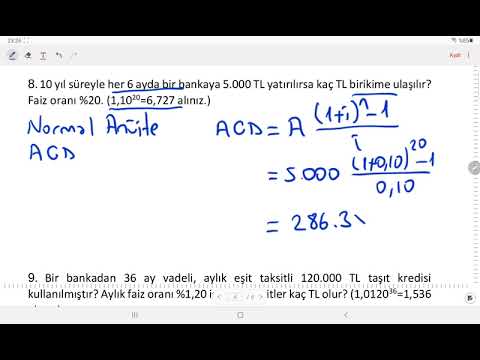 AÖF FİNANS MATEMATİĞİ FİNAL SINAVINA HAZIRLIK II