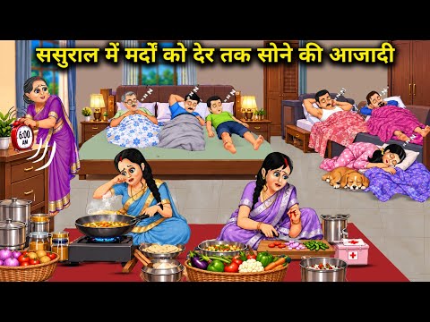 ससुराल में मर्दों को देर तक सोने की आजादी | Freedom for men  | Cartoon Video | Kahaniyon Ka Tohfa |