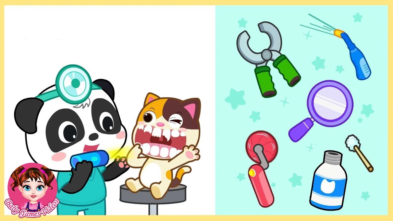 Animal Dental Hospital - Baby Panda Games - Baby Games Video - YouTube