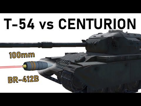 T-54 vs CENTURION Mk.3 | 100mm BR-412B APBC Armour Piercing Simulation - YouTube