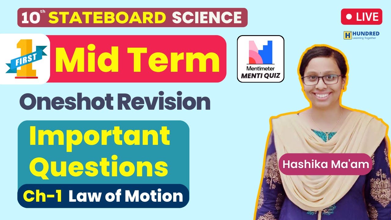 Class 10 Science | Law of Motion - Important Questions with Menti | 1st ...