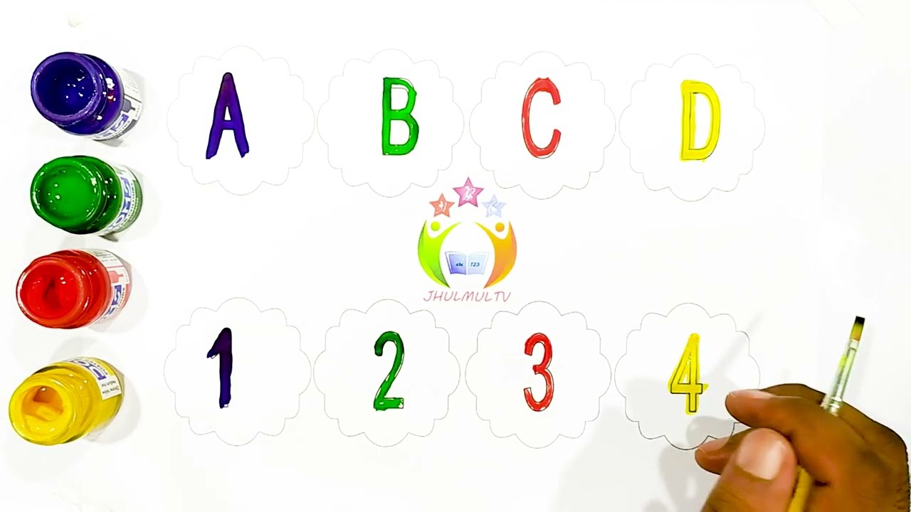 A For Apple B For Ball English Alphabets Abcd 12345 Abc Song