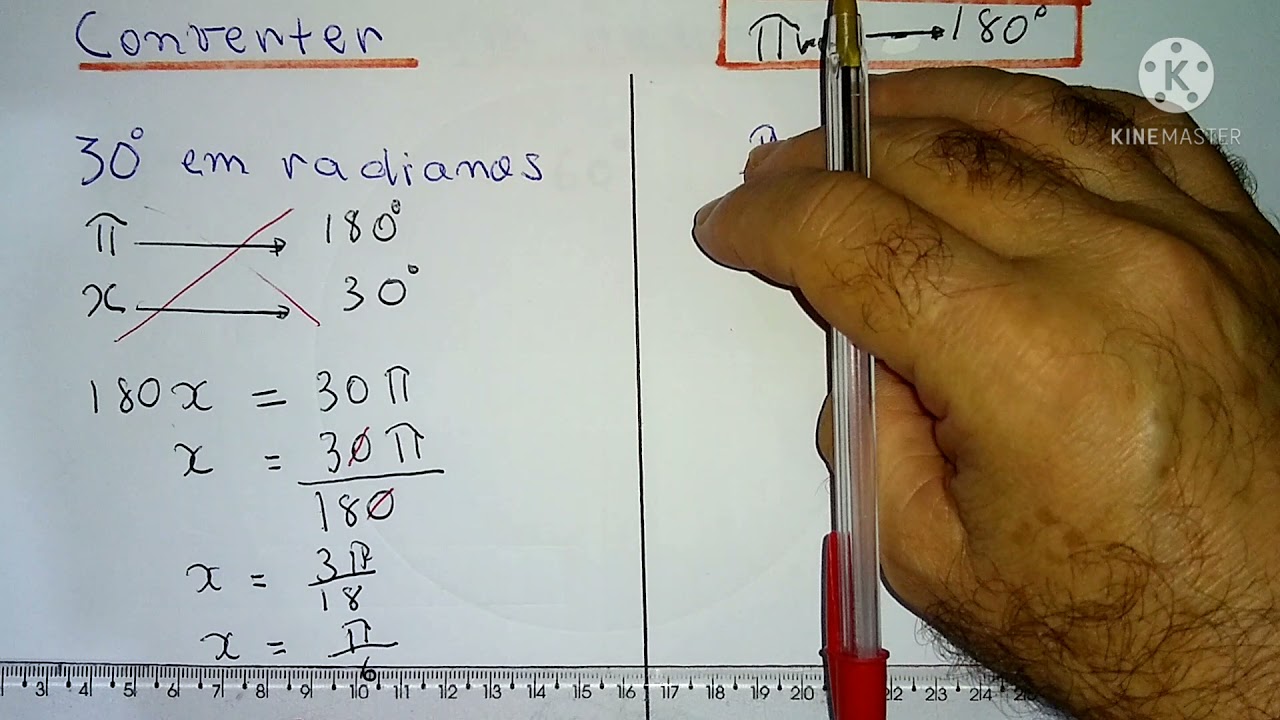 CONVERSÃO DE GRAU PARA RADIANOS E VICE VERSA - YouTube