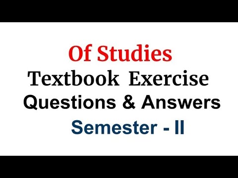 Of Studies Textbook Exercise Questions & Answers || Class XI || Of ...