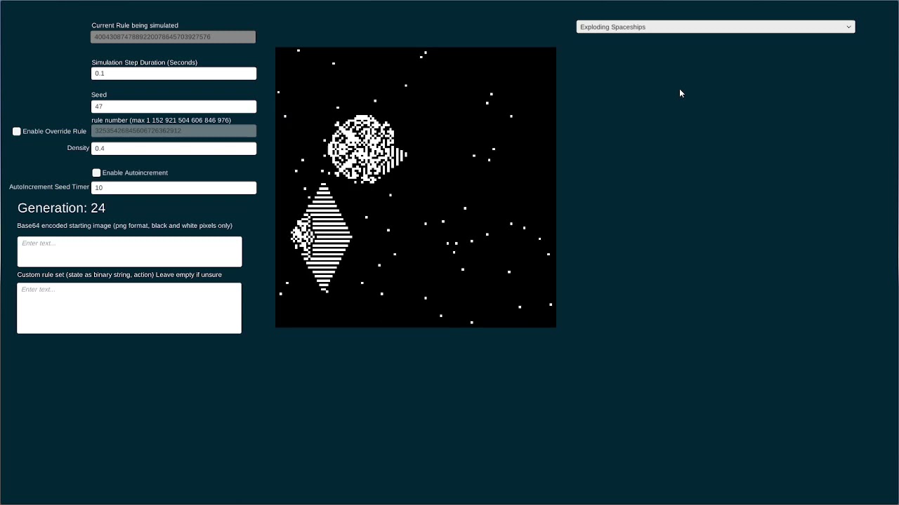 Patterns generated with "Any Game of Life" - YouTube