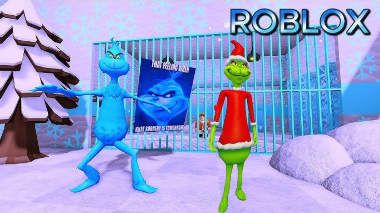 NEW ICE GRINCH'S VS GRINCH'S BARRY'S PRISON RUN! SCARY OBBY JUMPSCARE # ...