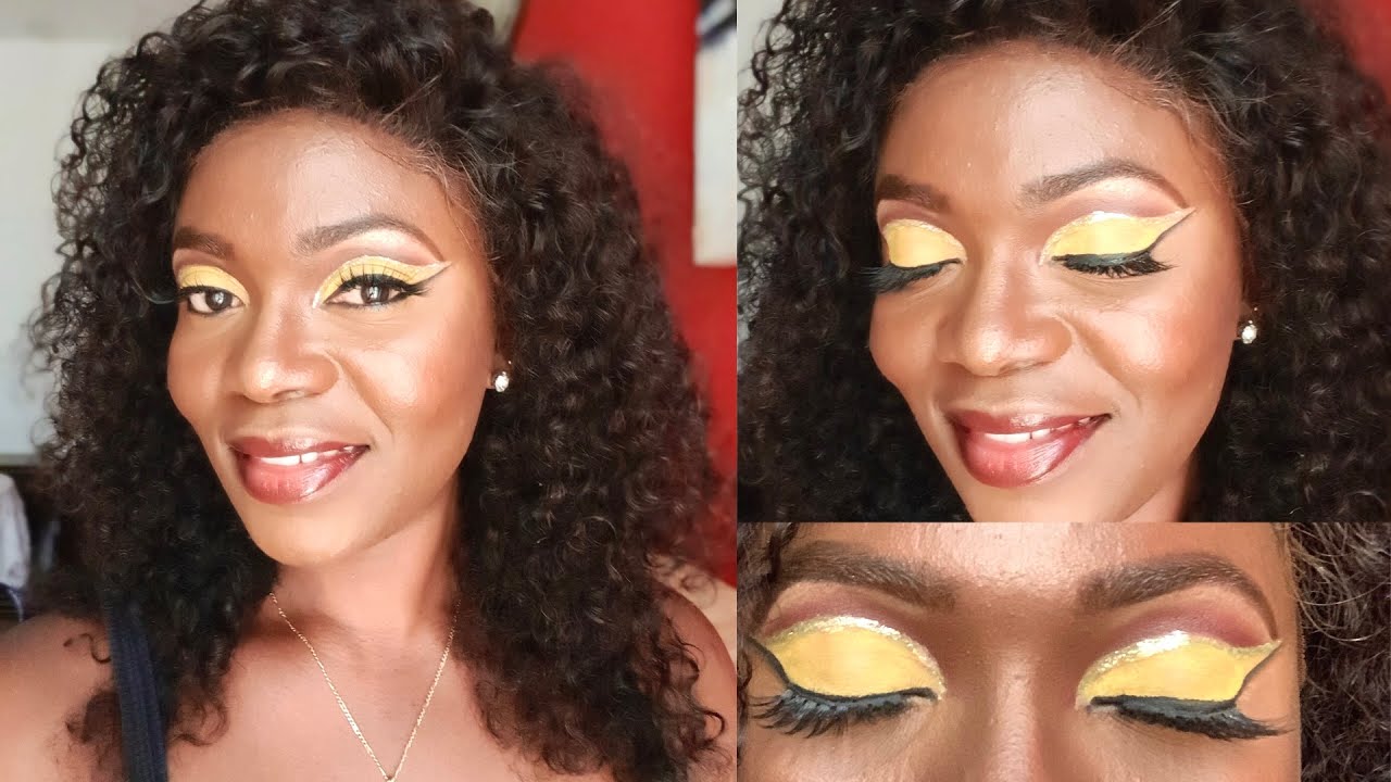 BRIGHT EYESHADOW TUTORIAL|QUICK AND EASY YELLOW CUT CREASE - YouTube