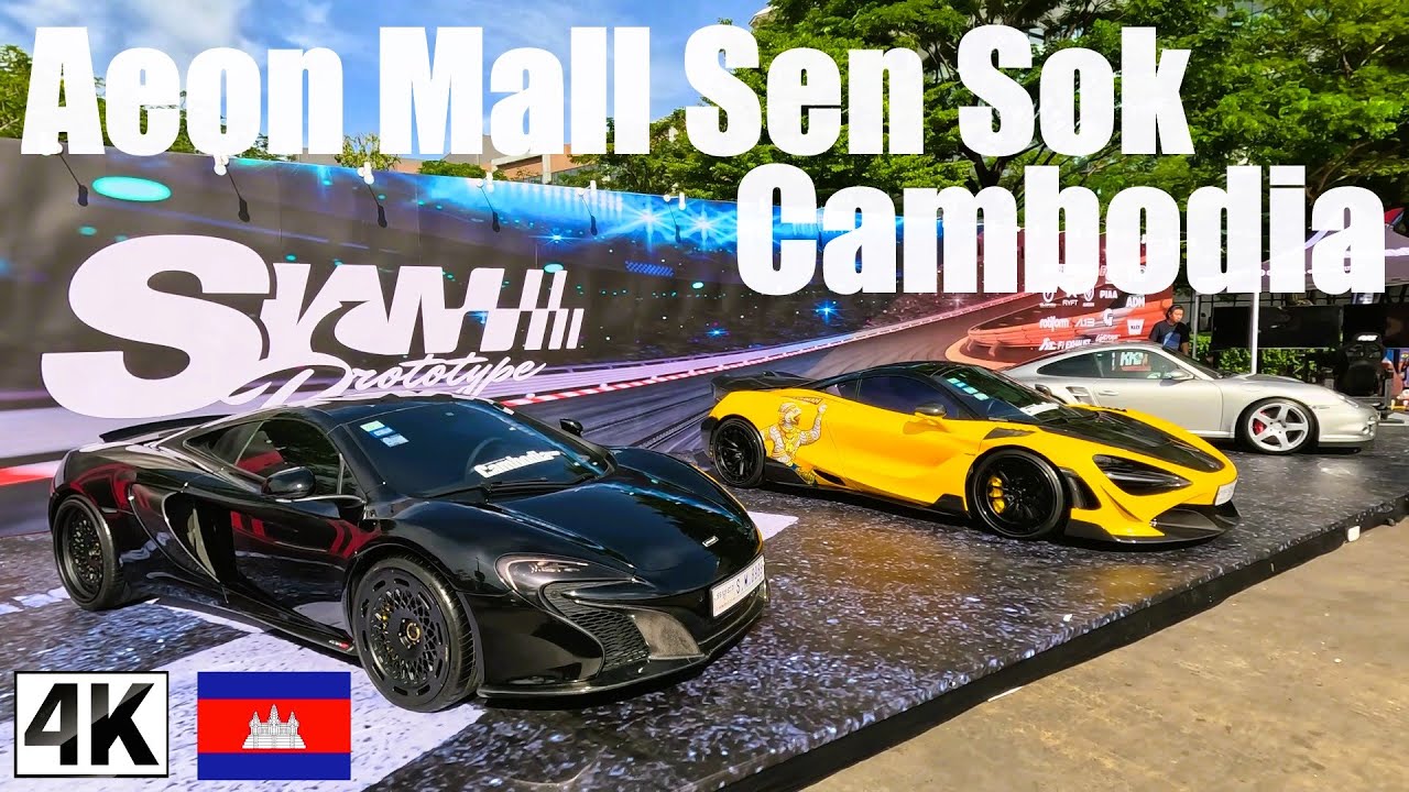 🛍4K 🇰🇭 Aeon Mall Sen Sok & Cambodia Auto Show 2023 | Aeon 2 Walking ...