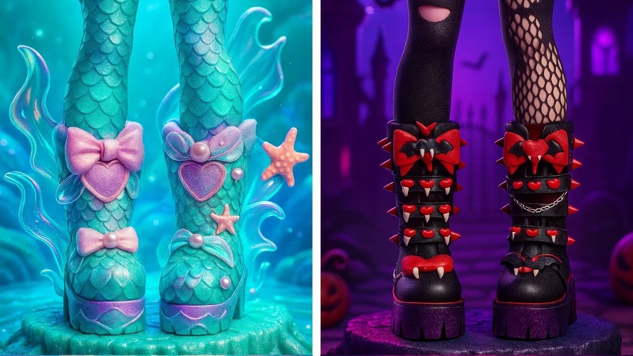 From MERMAID to DARK VAMPIRE! Desperate Makeover to Win a Vampire’s Love - YouTube