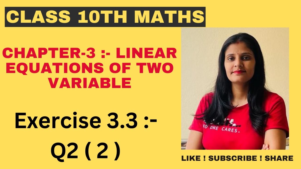 Class 10 : Math - NCERT Exercise 3.3 :- Q2 ( 2 ) - YouTube