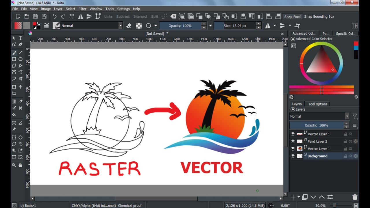 Create Logo in Krita | Proses Sketsa Hingga Jadi Vector di Krita ...