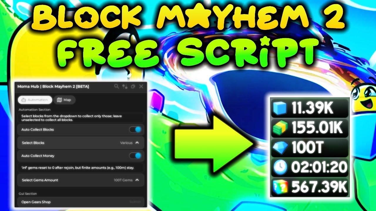 Block Mayhem 2 Script Gui / Hack (AutoCollect Blocks & Money, Infinite ...
