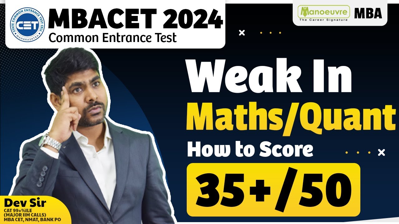 MAH MBA CET 2024 - Weak In Math/Quant | How To Score 35+ | Preparation ...